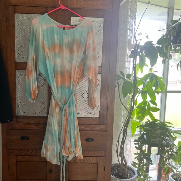 ODDY | Dresses | Oddy Tiedye Midi Dress Blue And Orange | Poshmark